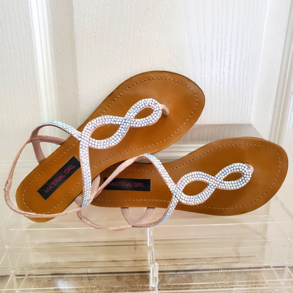 Material Girl | Shoes | Material Girl Pink Sandals With Holographic ...